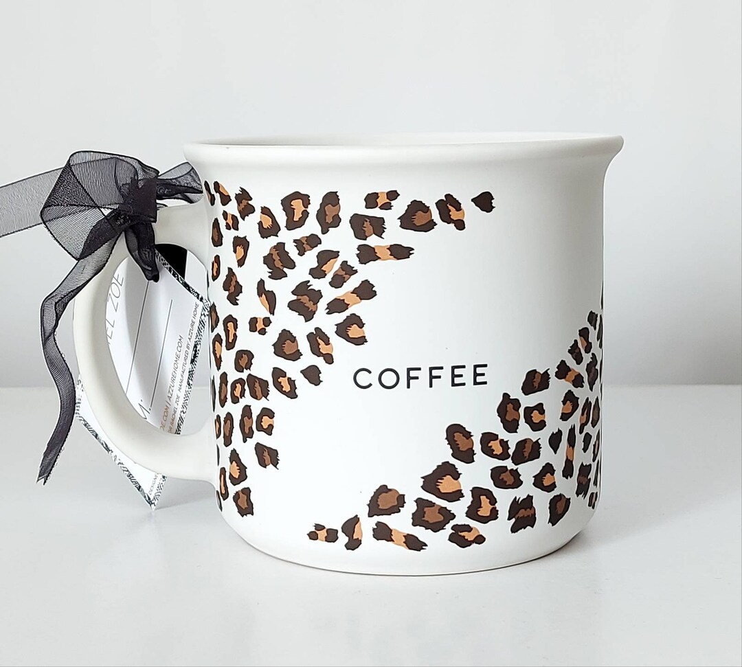 Leopard Animal Print Coffee Tea Mug Cup 16 Oz Soft Touch by Rachel Zoe ...