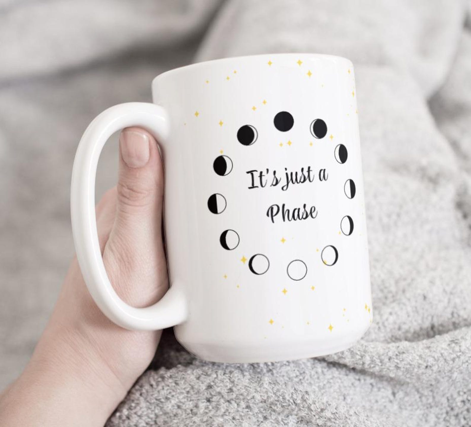 It's Just a Phase Coffee Mug, Lunar Phase Ceramic 15 Oz Cup ...