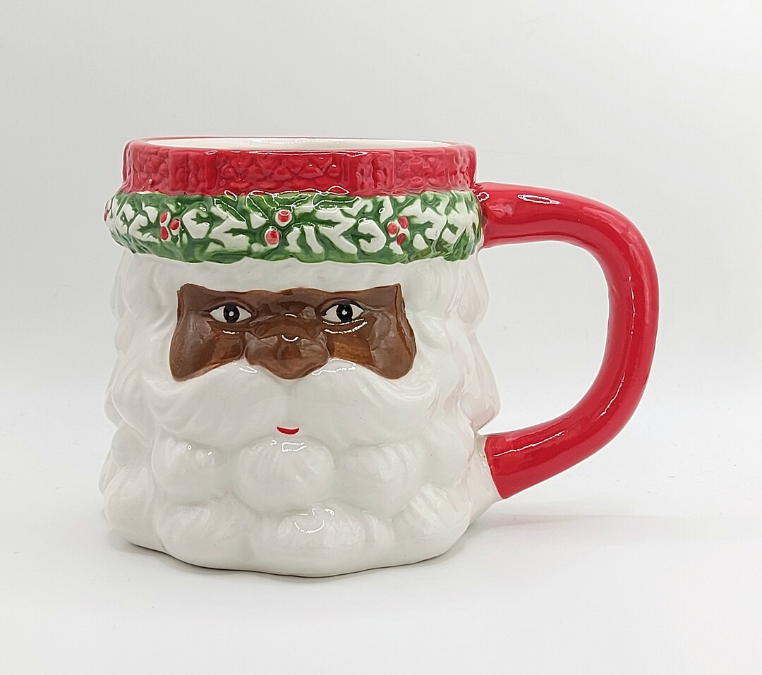 Christmas Sculpted Santa Claus Coffee Mug, 16 Oz Ceramic Papa Noel Cup ...