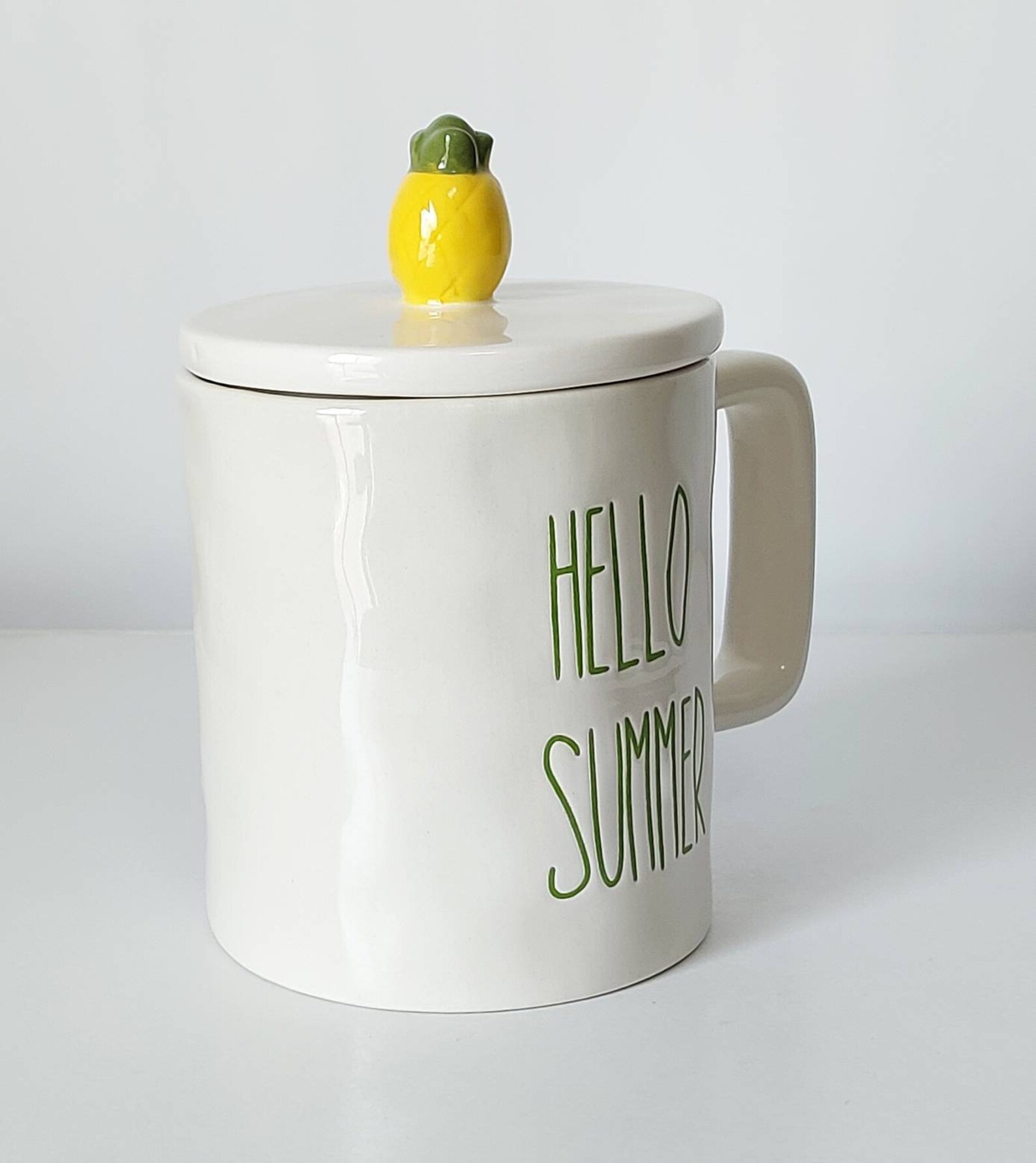 HELLO SUMMER Coffee Tea Mug Cup With Cap 14 OZ Sculpted - Etsy