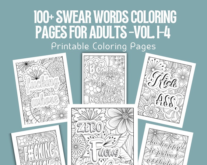 100+ Swear Words Coloring Pages for Adults VOL 1-4 - Printable Coloring ...