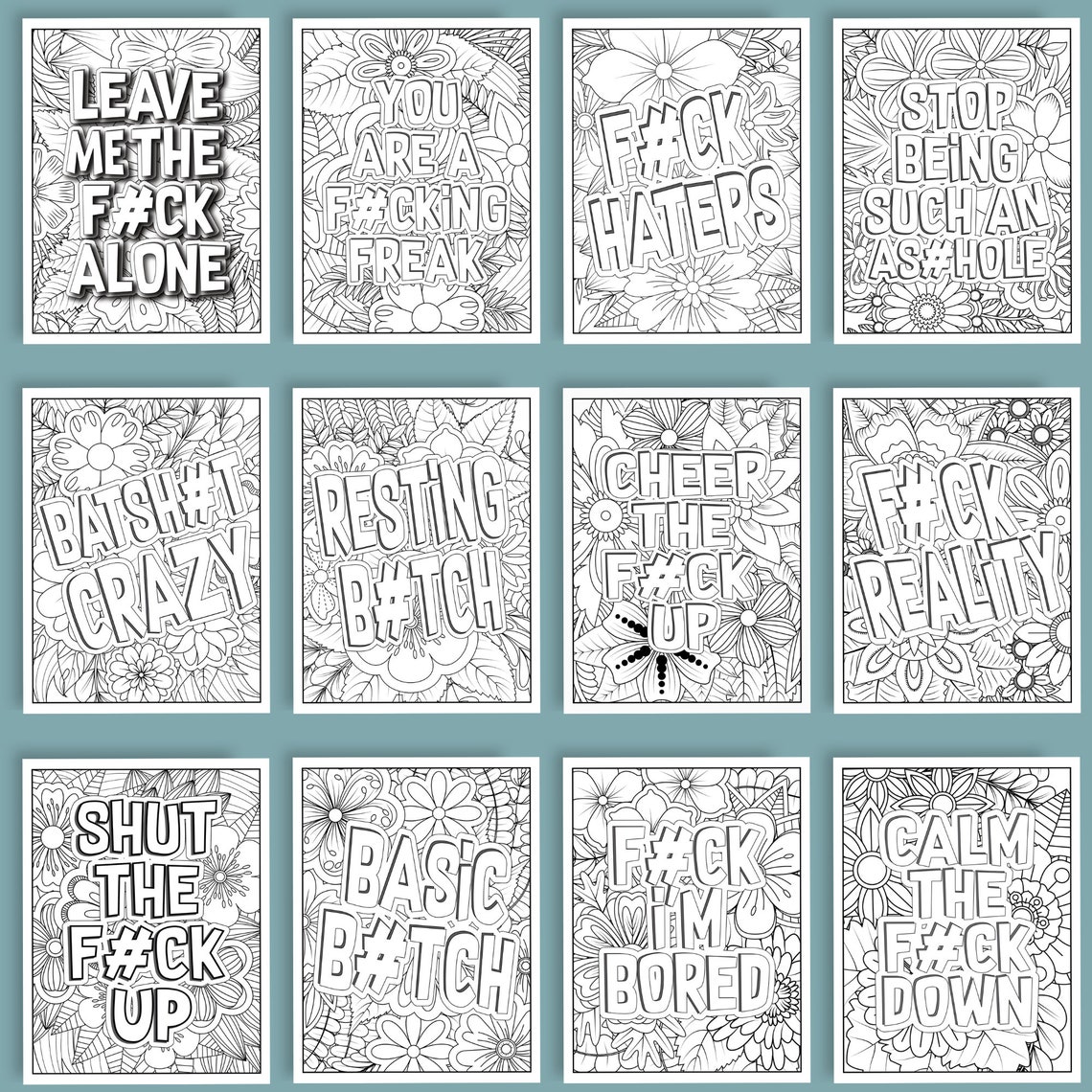 100+ Swear Words Coloring Pages for Adults VOL 1-4 - Printable Coloring ...