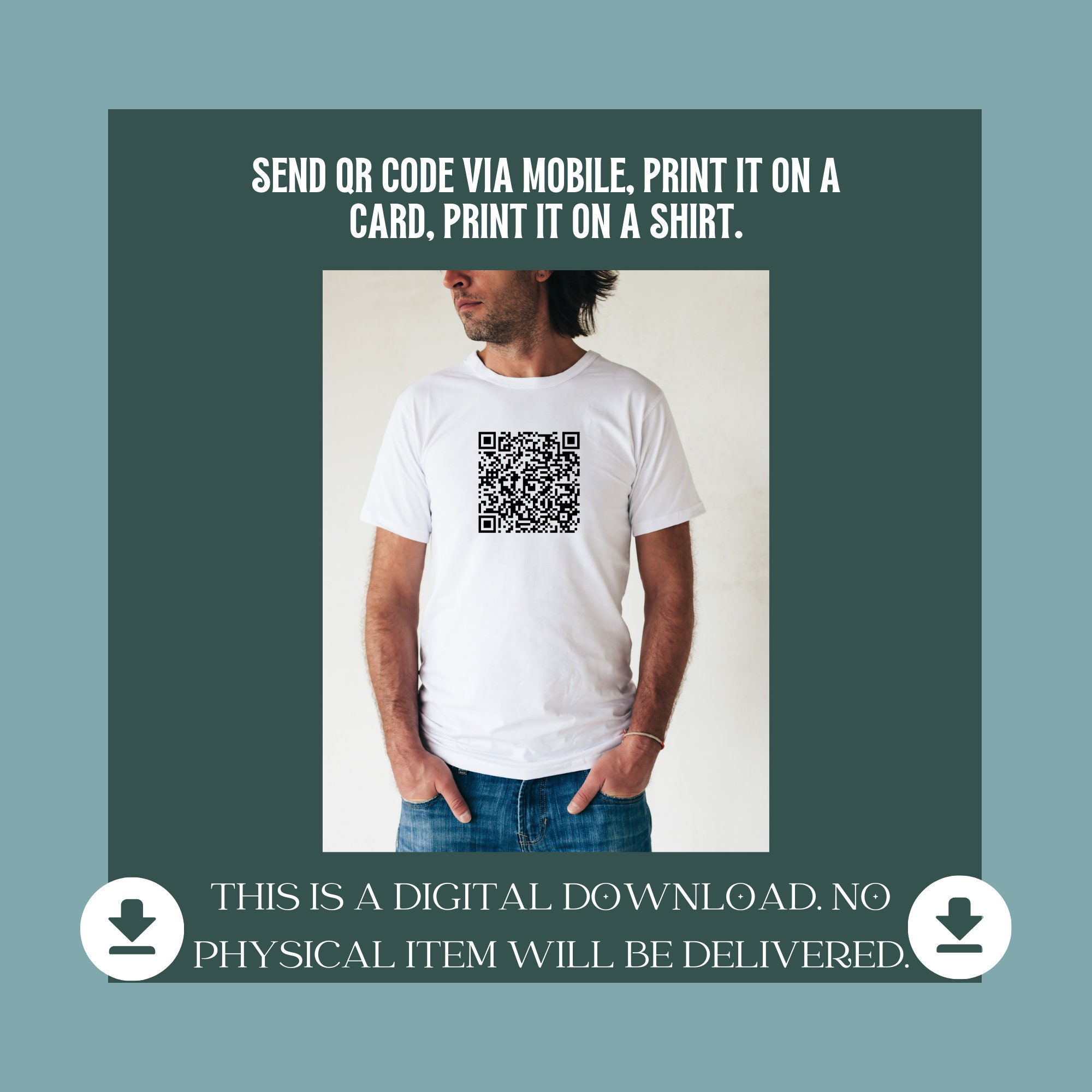 Personalized Custom Digital QR Code Download Message in a QR Code Black ...