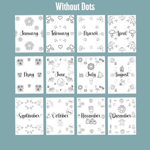 12 Monthly Cover Pages A5 Journal Monthly Title Page Template Monthly ...