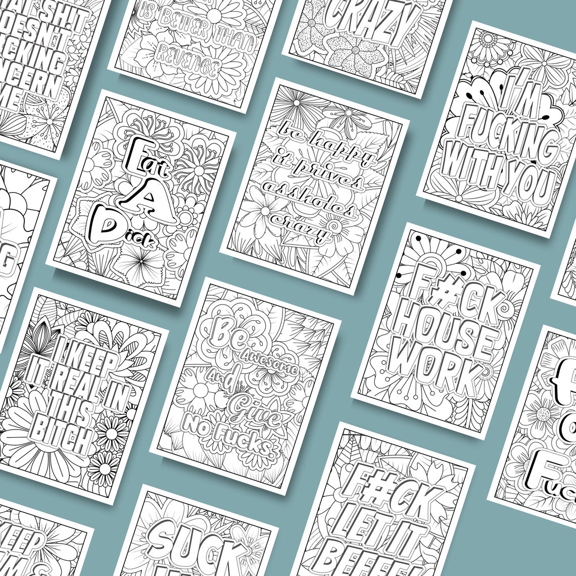 100+ Swear Words Coloring Pages for Adults VOL 1-4 - Printable Coloring ...