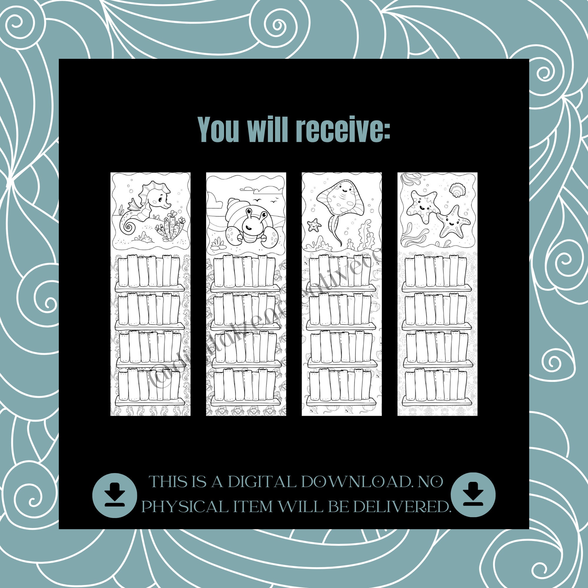 12 CUTE Printable Kids Bookshelf Bookmarks, Monthly Reading Tracker ...