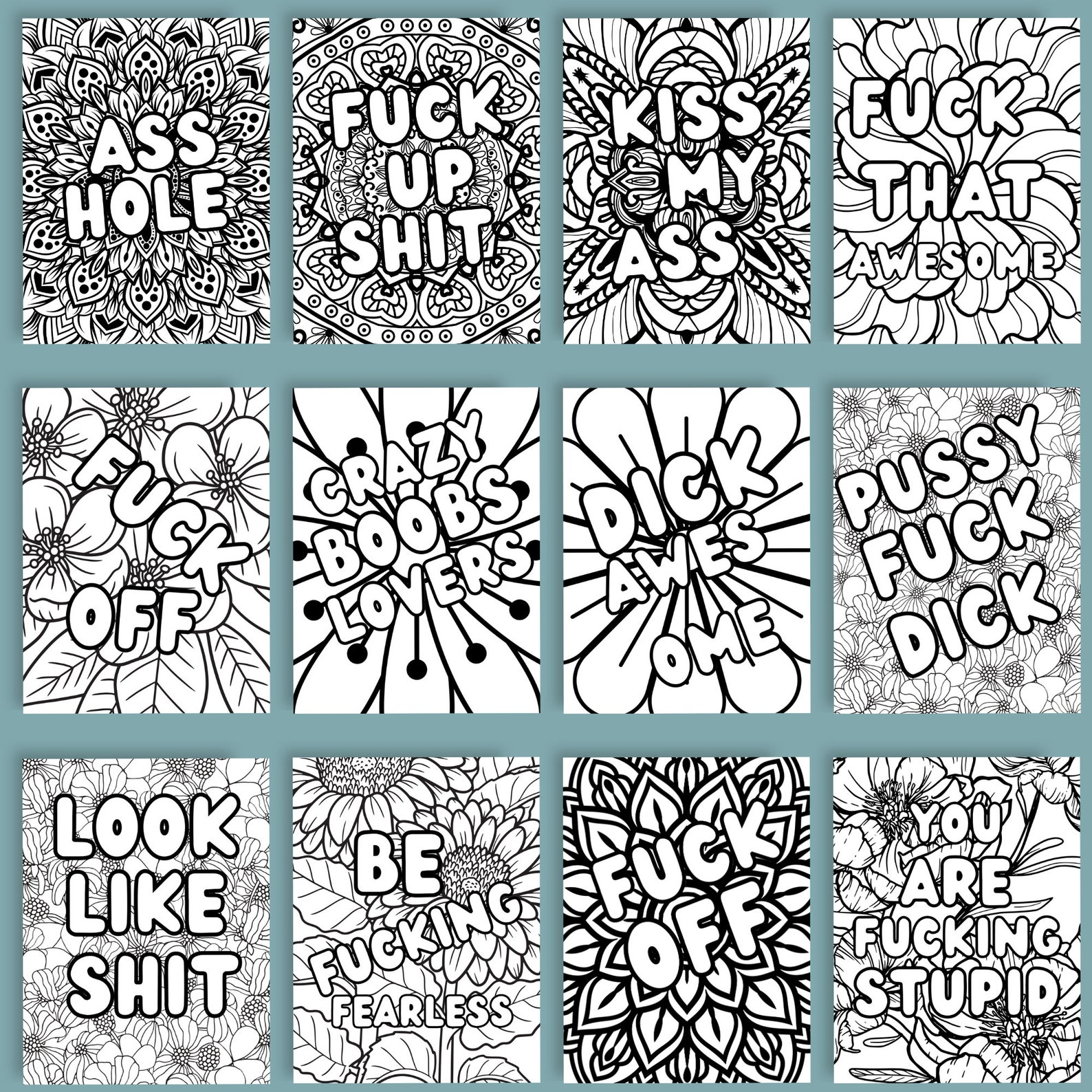 150+ Swear Words Coloring Pages for Adults - Printable Coloring Pages ...