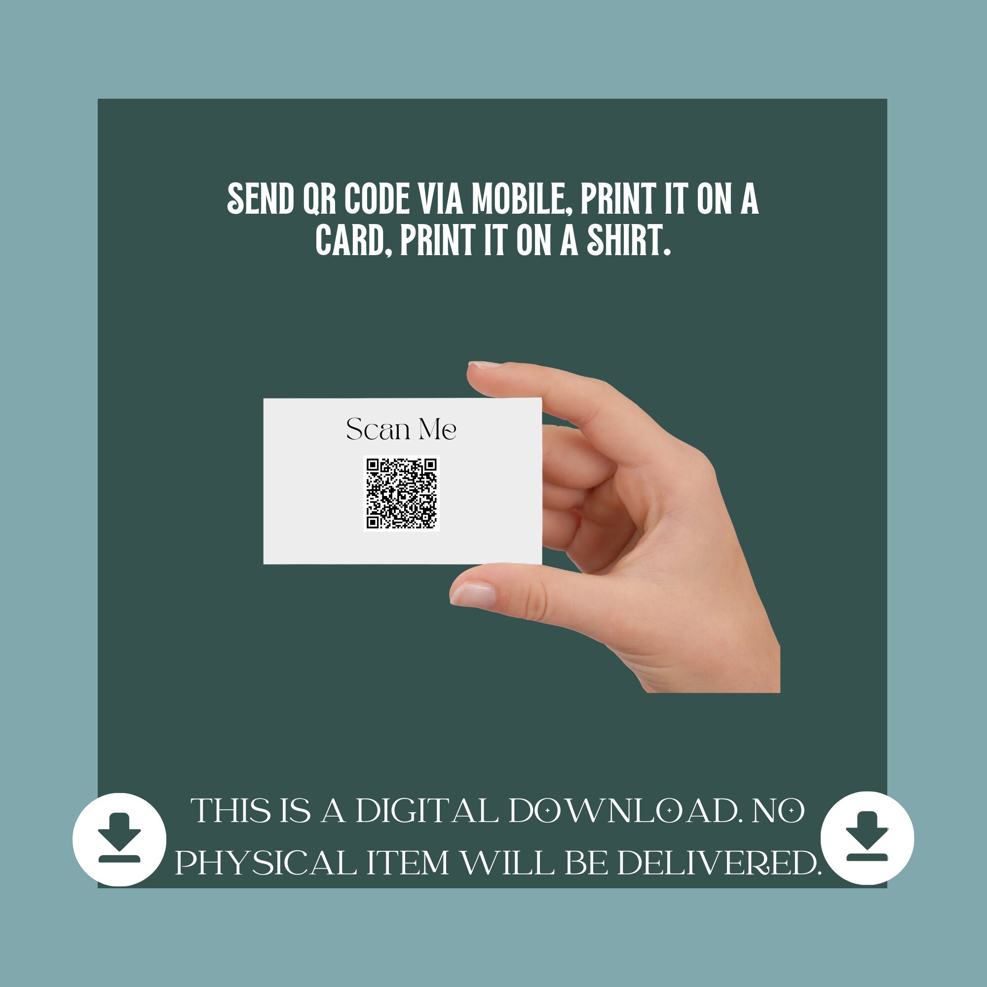 Personalized Custom Digital QR Code Download Message in a QR Code Black ...