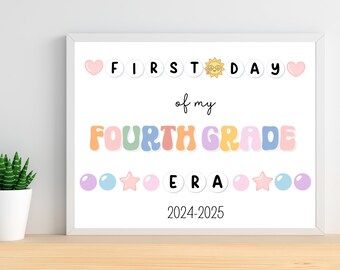 Back to School Sign First Day of School Sign Printable First Day of 4th ...