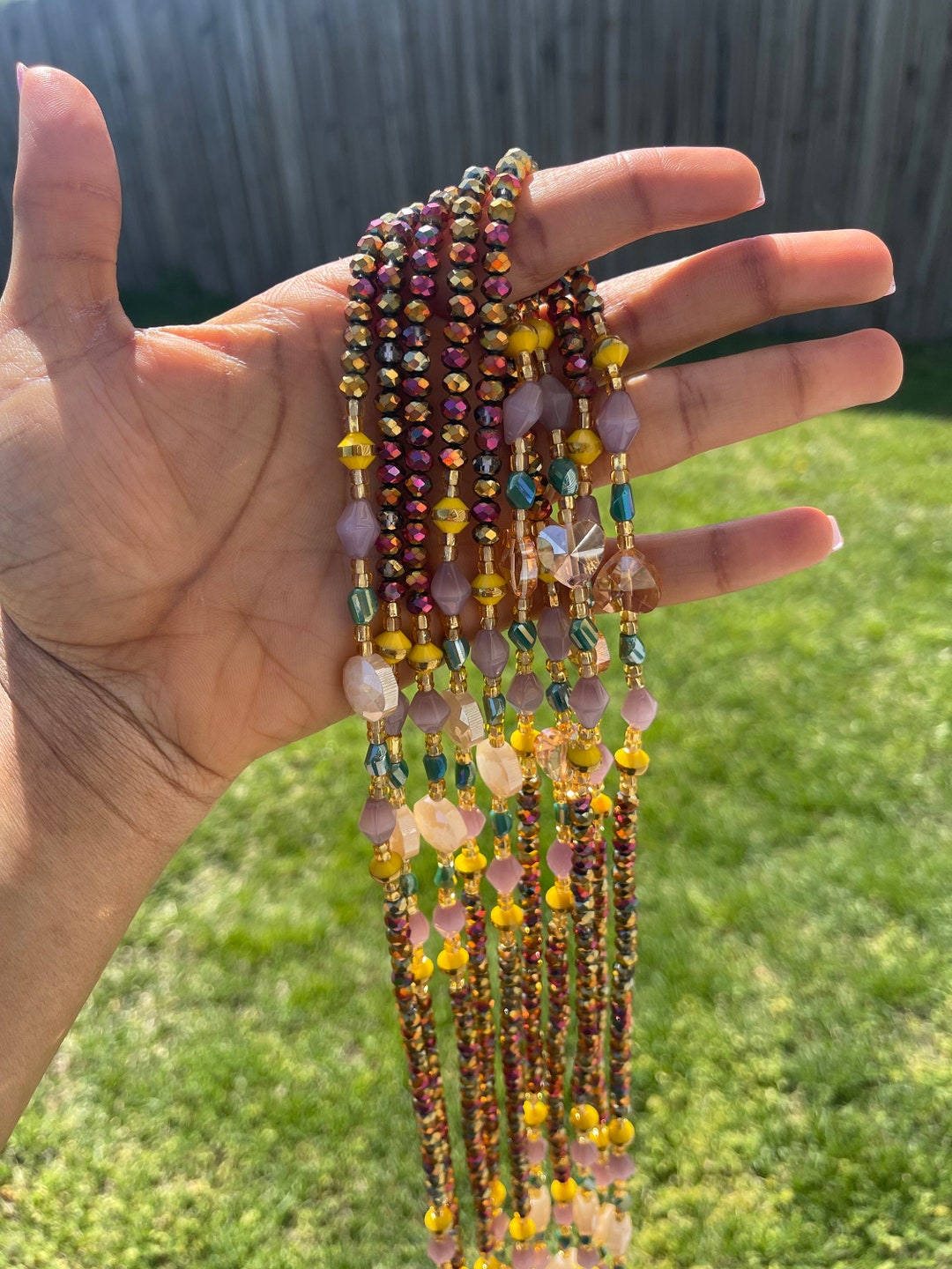 Tie on Waist Beads, Waist Beads With Crystals, Luxury African Waist ...