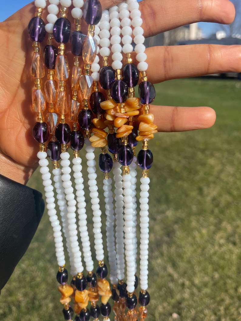 Tie on Waist Beads, Waist Beads With Crystals, Luxury African Waist ...