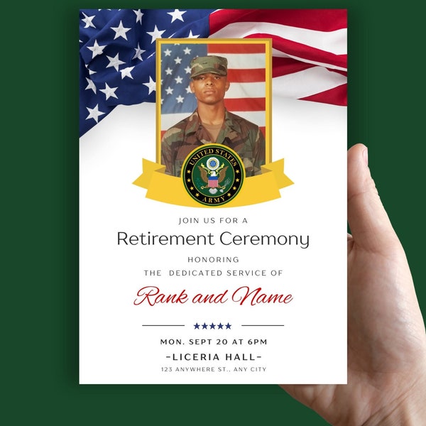 Navy Retirement Ceremony Invitation Digital Template 5x7 Retirement ...