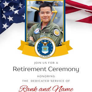 Air Force Retirement Ceremony Invitation Digital Template 5x7 ...