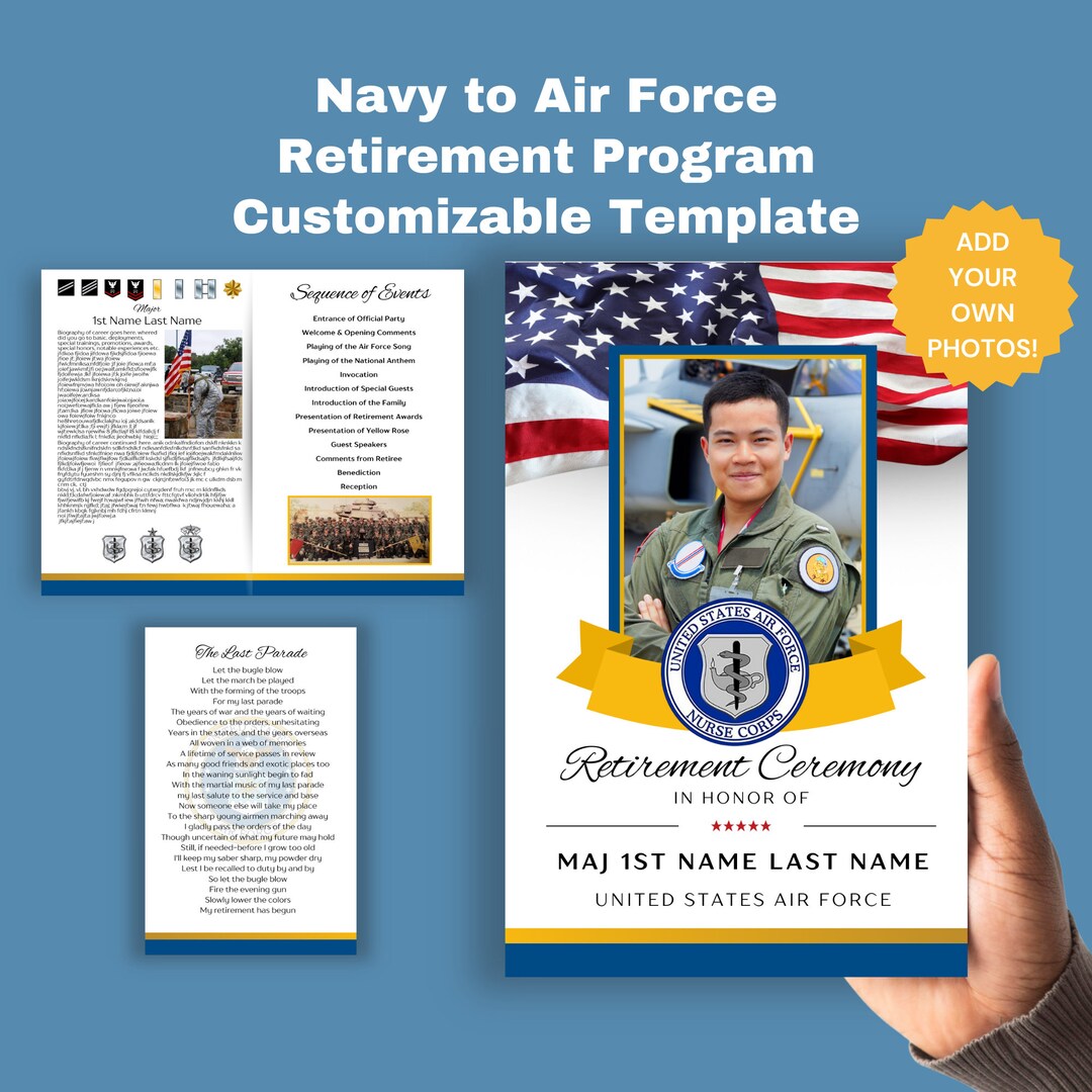 Nurse Corps Major Air Force Retirement Ceremony Program Template Navy ...