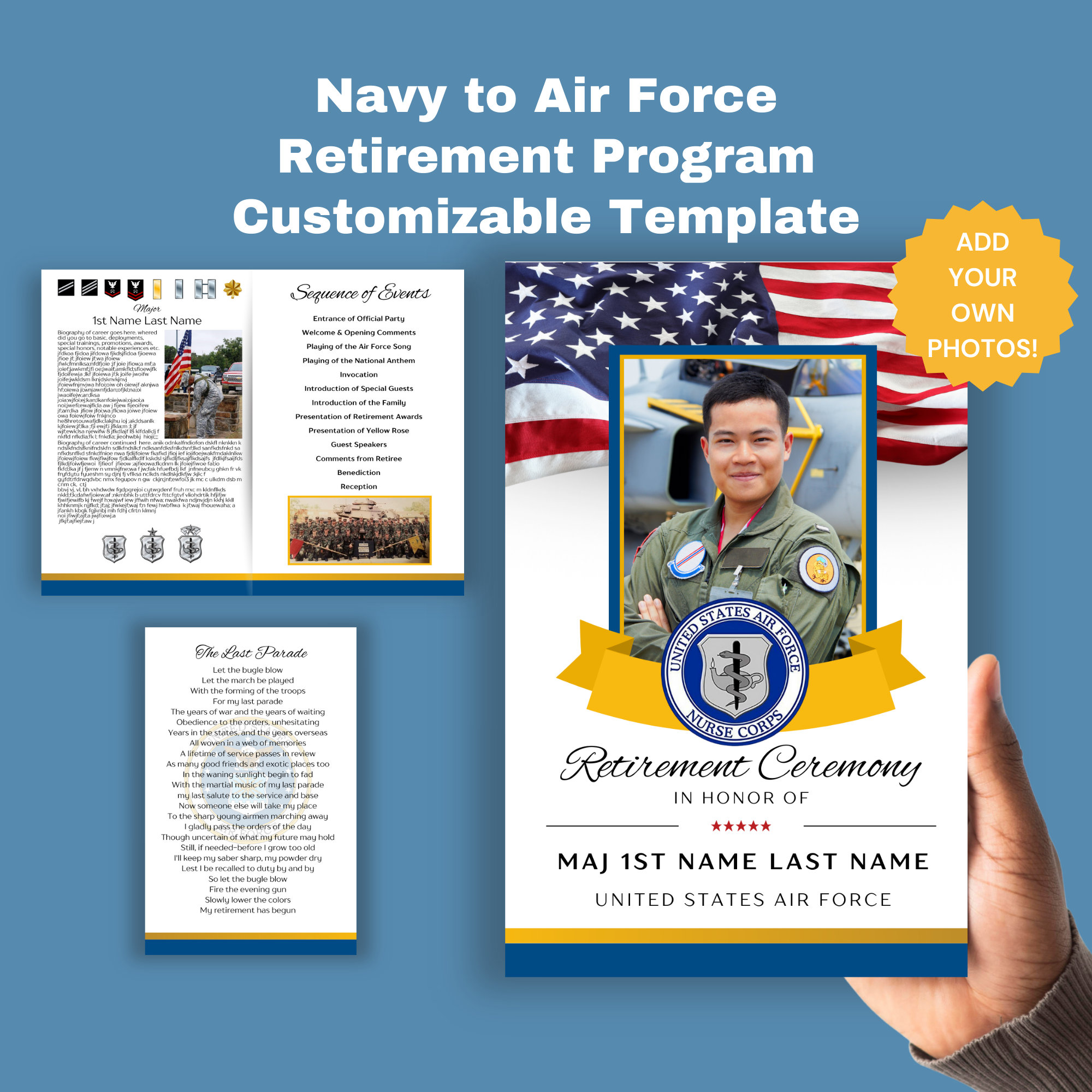 Nurse Corps Major Air Force Retirement Ceremony Program Template Navy ...