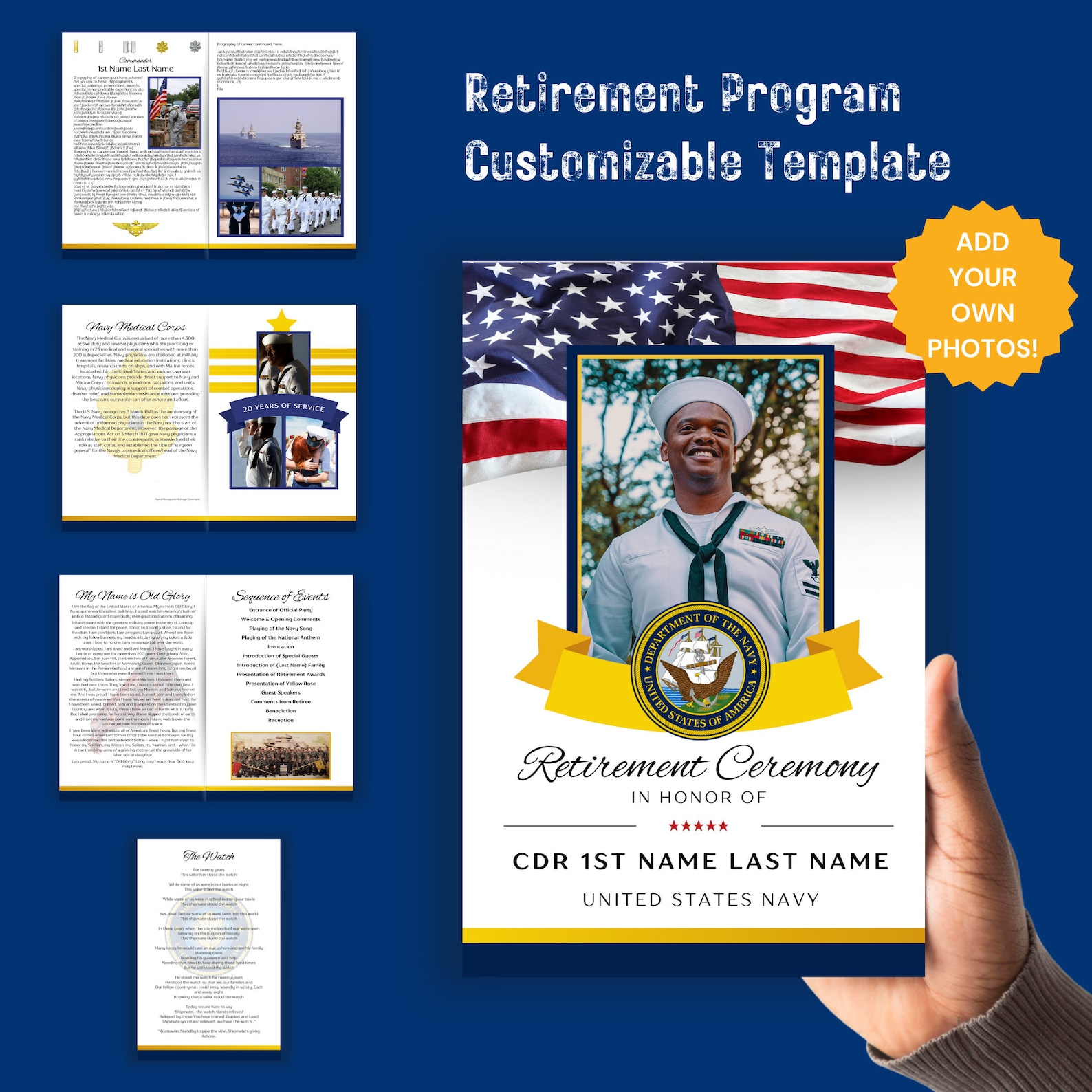 Navy Aviator Retirement Ceremony Program Template 8 Page Bi-fold ...