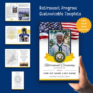 Navy Aviator Retirement Ceremony Program Template 8 Page Bi-fold ...