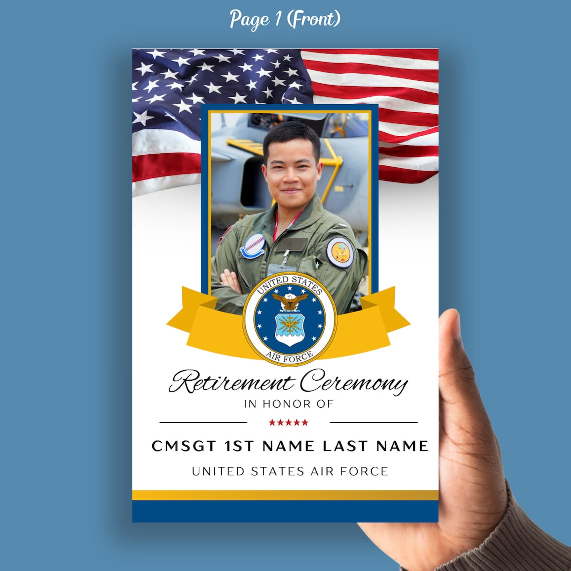 Cmsgt Air Force Retirement Ceremony Program Canva Template Retirement ...