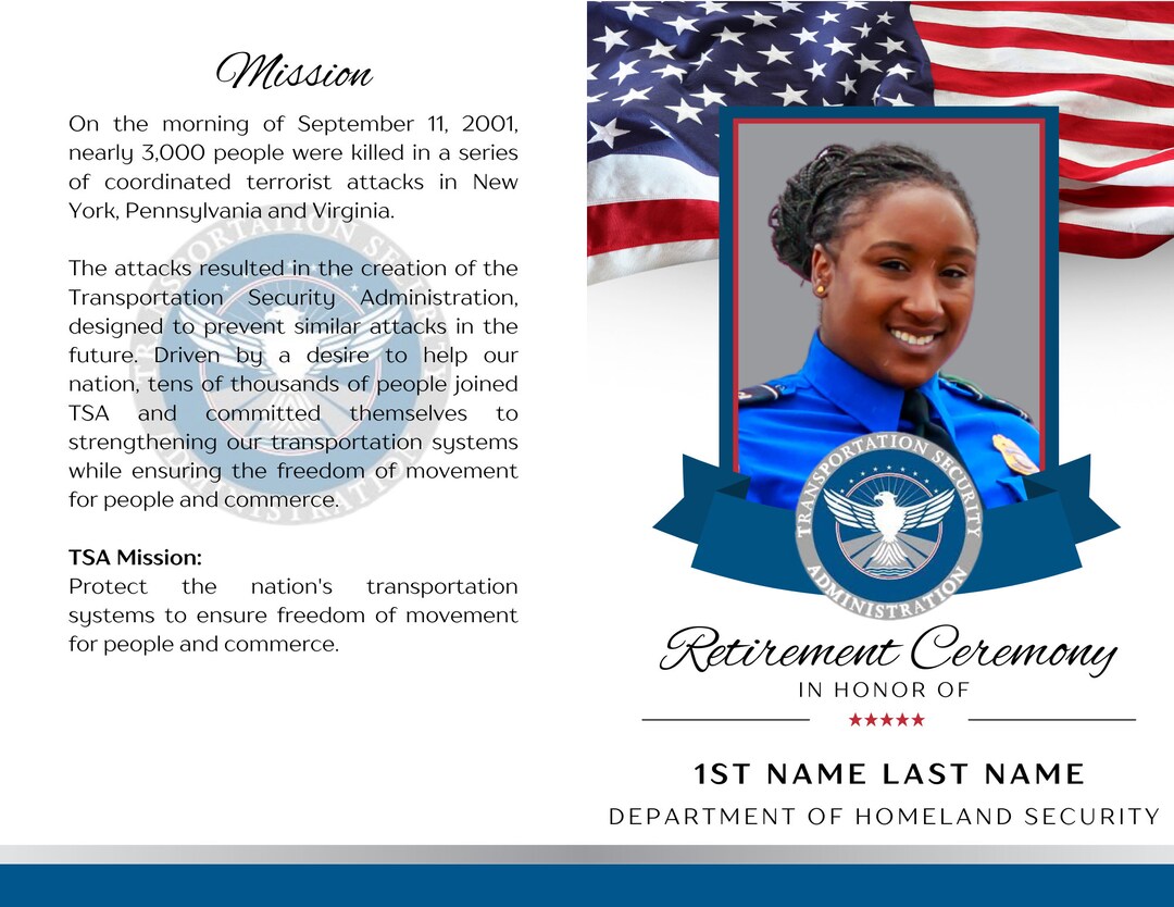 Transportation Security Administration Retirement Ceremony Program ...