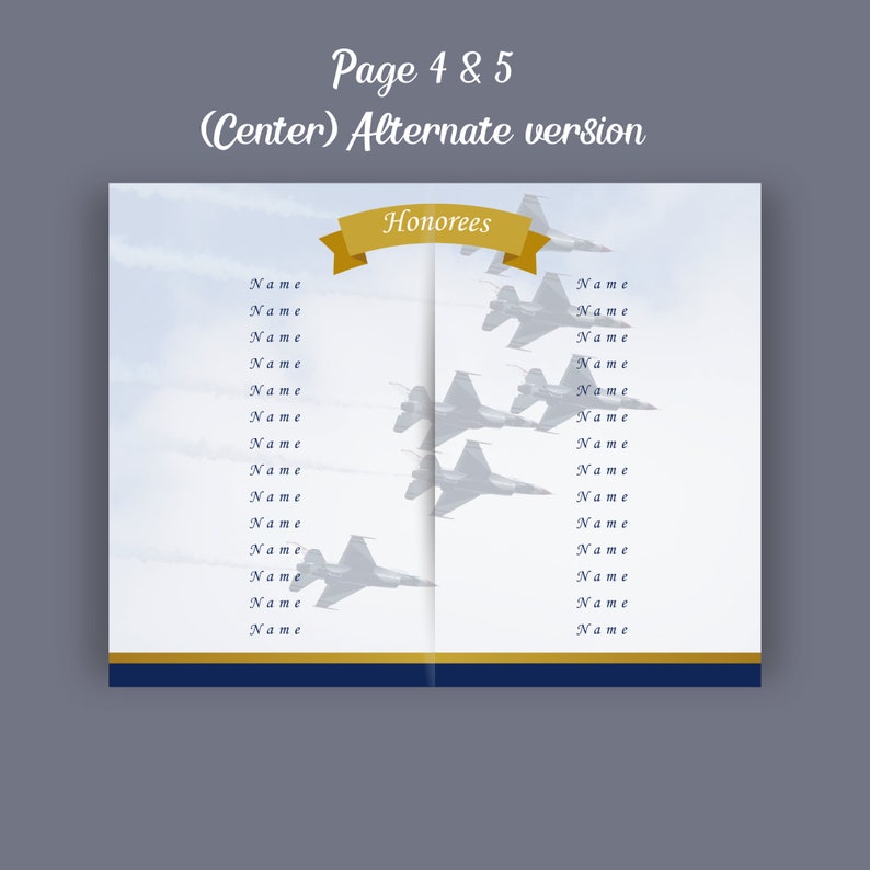 Air Force Cheif Induction Ceremony Program Template 8 Page Bi-fold ...