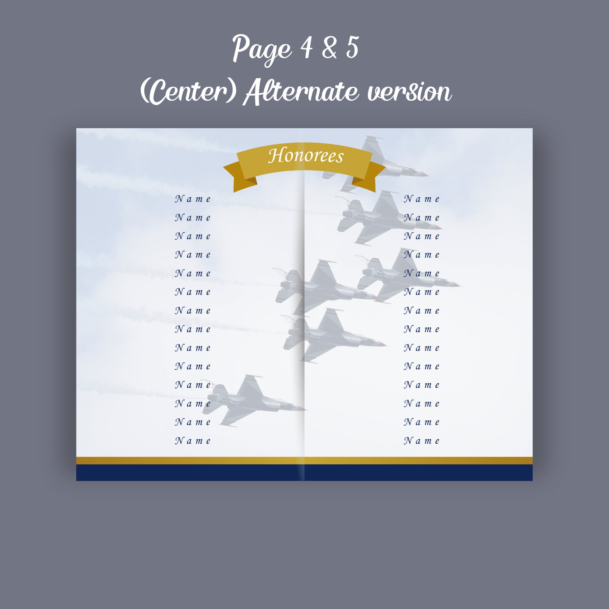 Air Force Cheif Induction Ceremony Program Template 8 Page Bi-fold ...