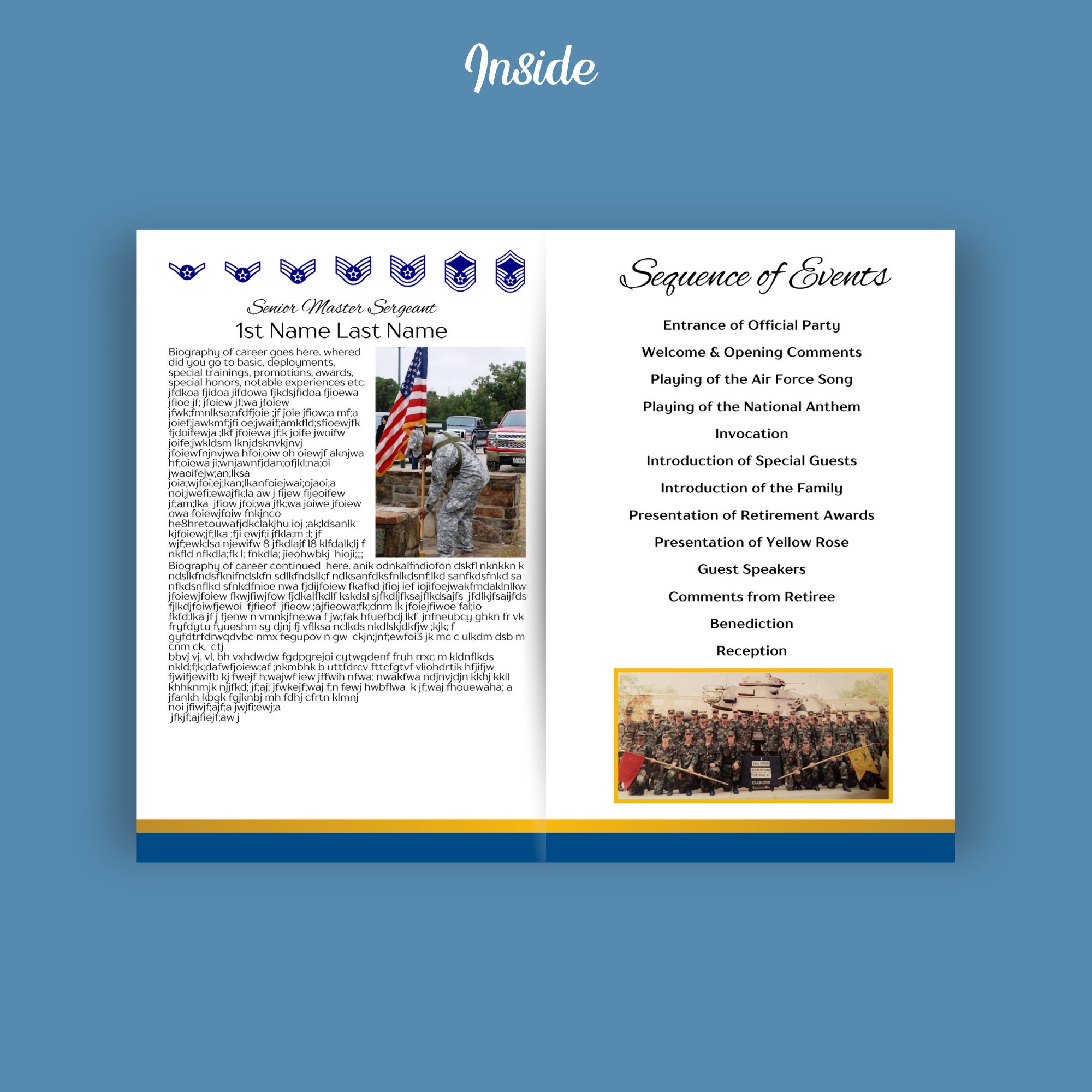 Smsgt Air Force Retirement Ceremony Program Canva Template Retirement ...