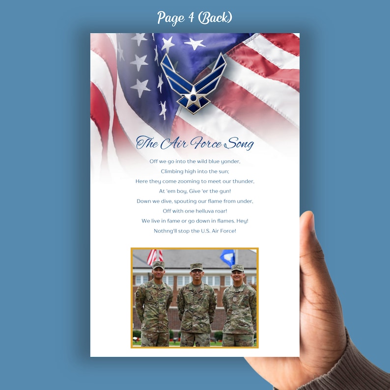 Gatefold Air Force Retirement Ceremony Program Digital Template Party ...
