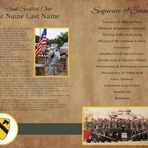 Army Retirement Ceremony Program With Unit Patch Army Values Military ...