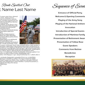 Army Retirement Ceremony Program Canva Template Army Values Bi-fold 8 ...