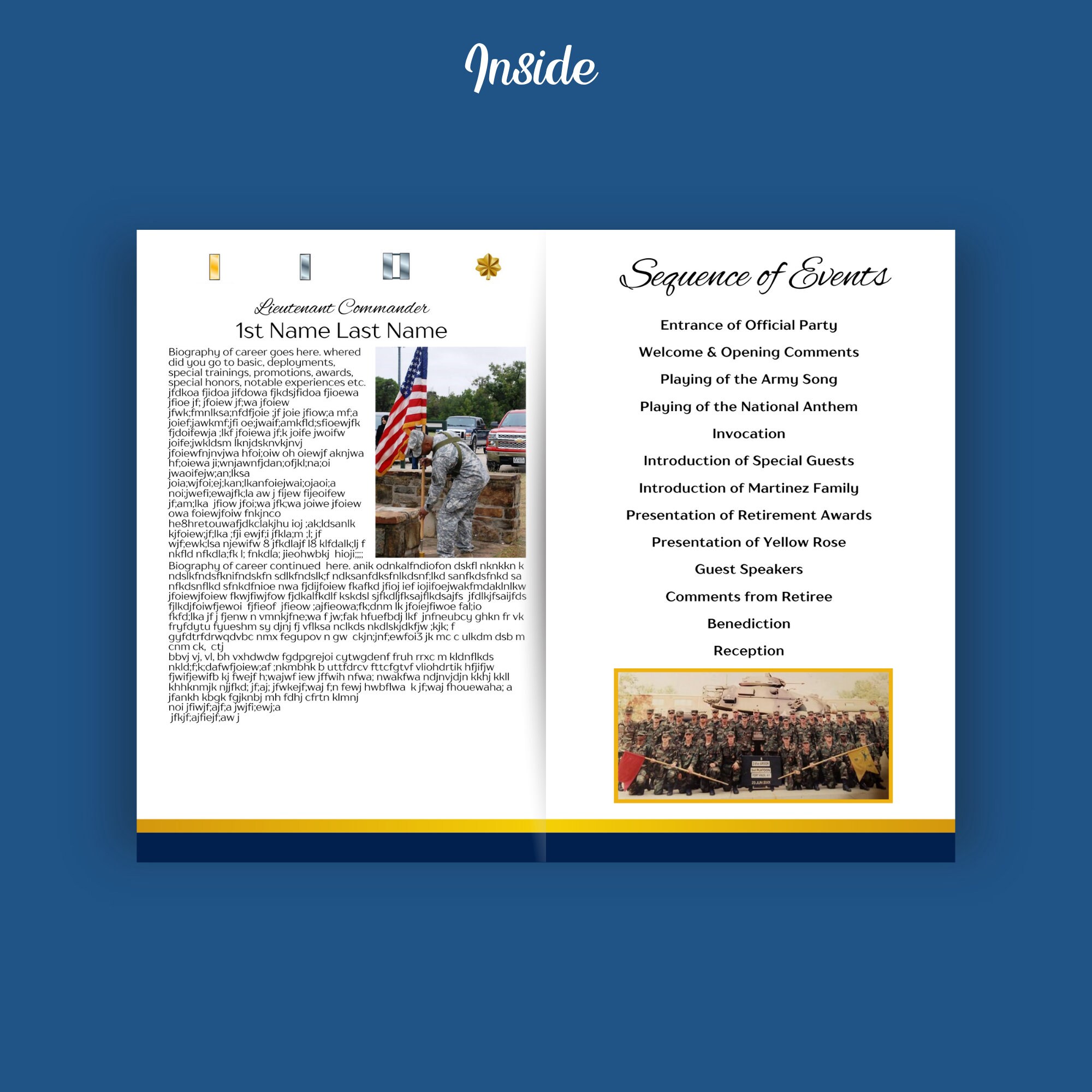 LCDR Navy Retirement Ceremony Program Canva Template Military ...