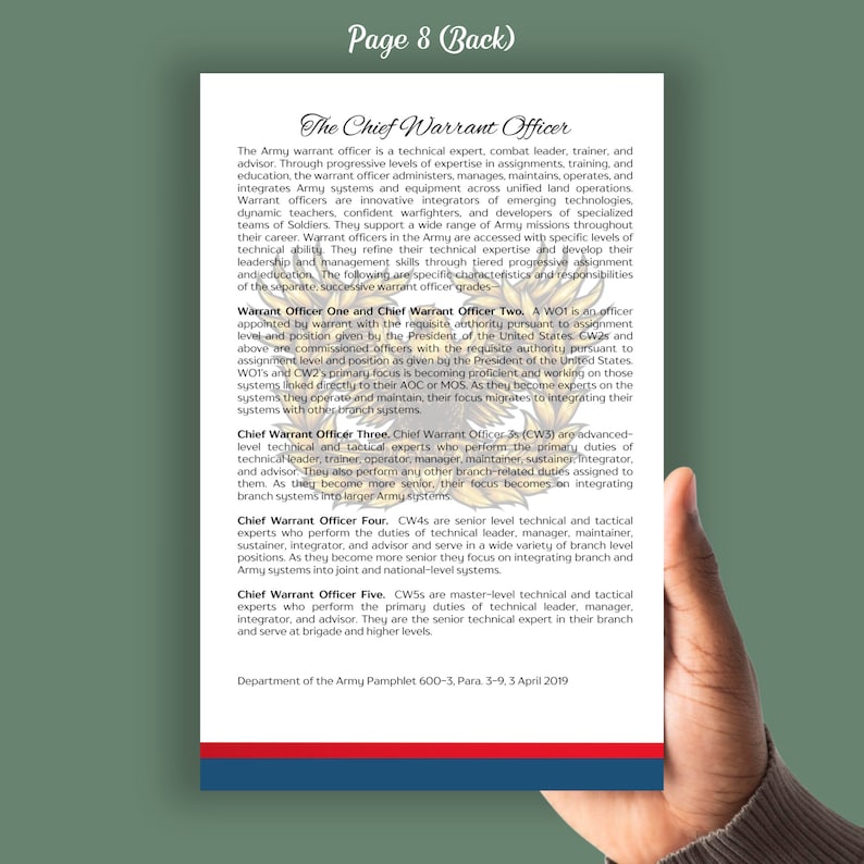 CW2 JAG Army Promotion Ceremony Program Template 8 Page Bi-fold Warrant ...