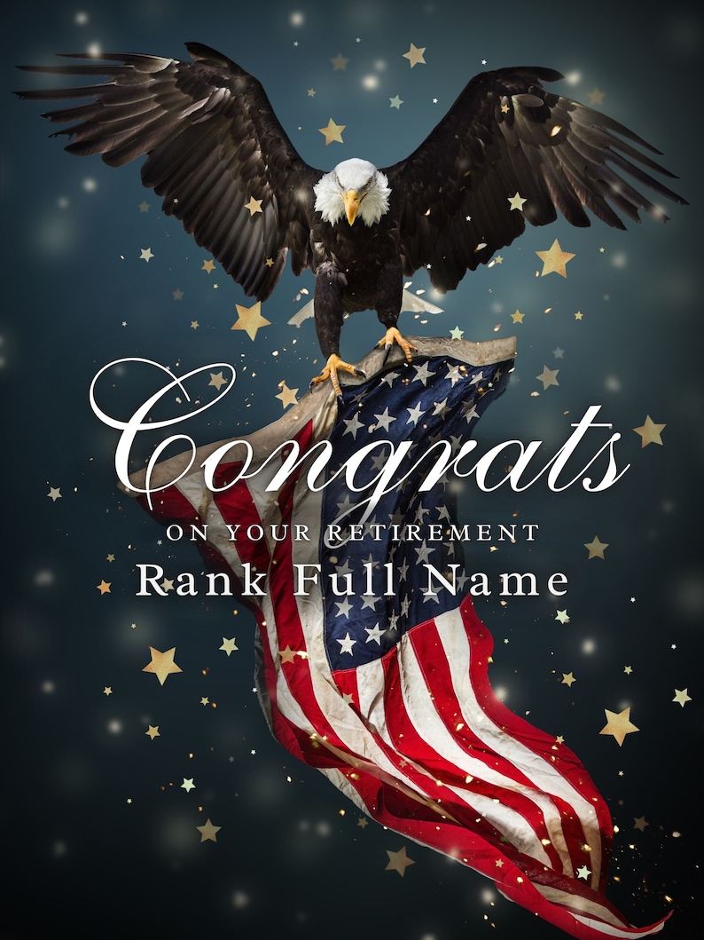 Eagle American Flag Military Retirement Party Sign Canva - Etsy