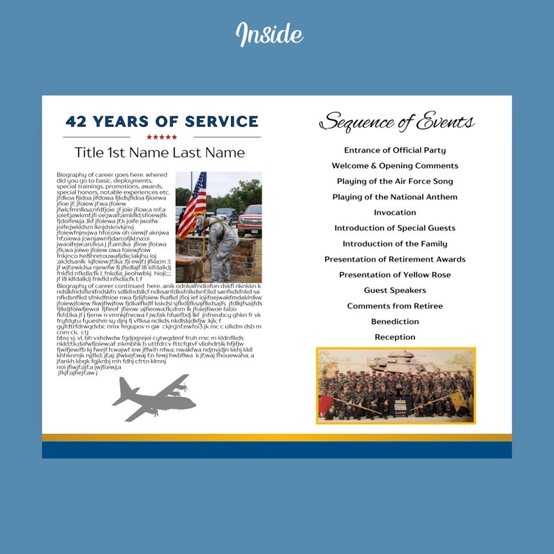 Air Force Civilian Retirement Ceremony Program Template Party Military ...