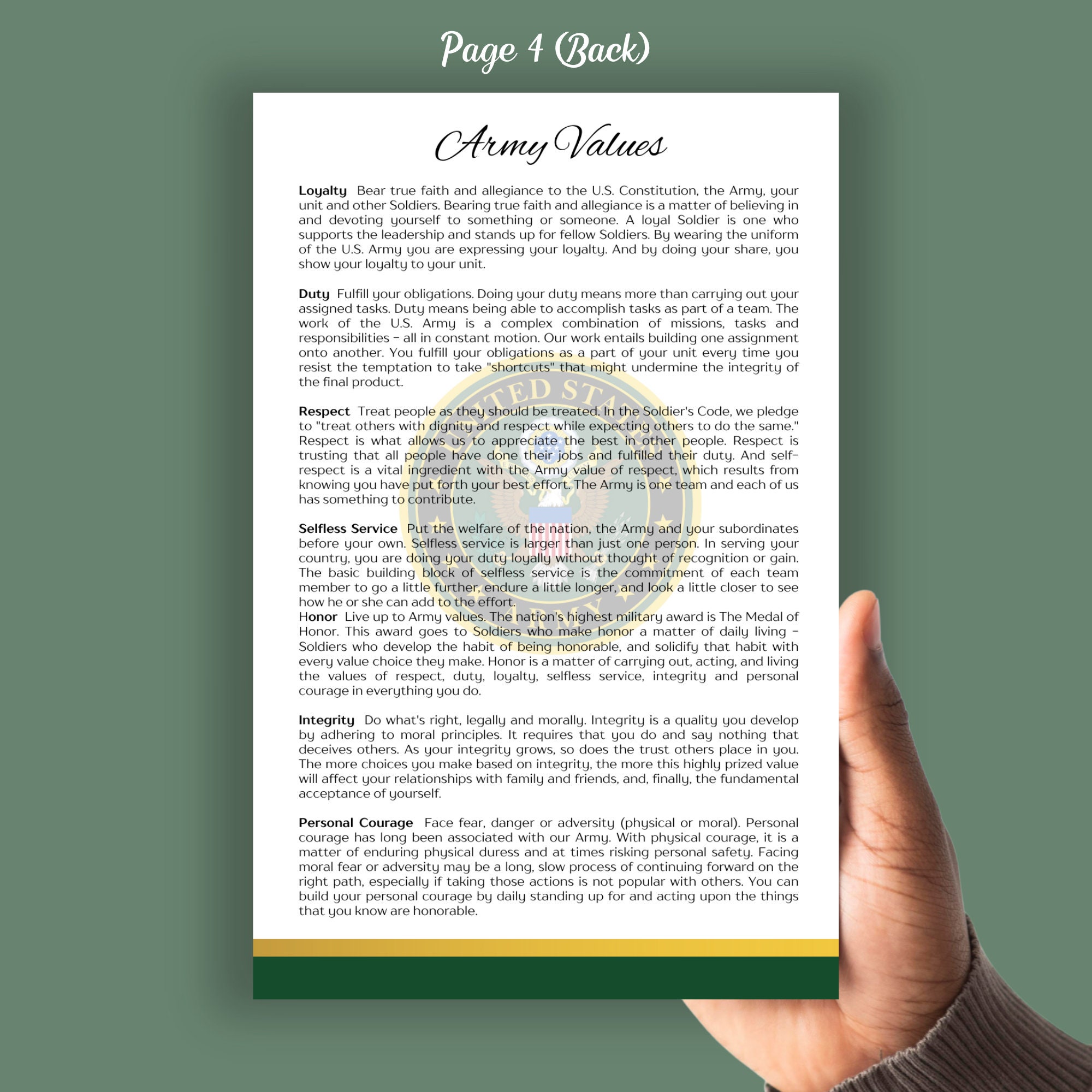 Army Retirement Ceremony Program Canva Template Army Values Bi-fold 8 ...