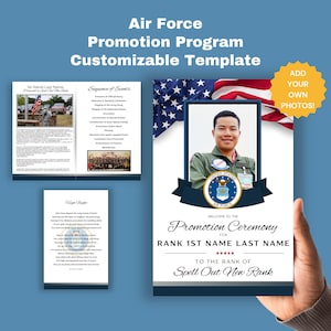 Air Force Promotion Ceremony Program Canva Template Bi-fold 8.5x11 ...