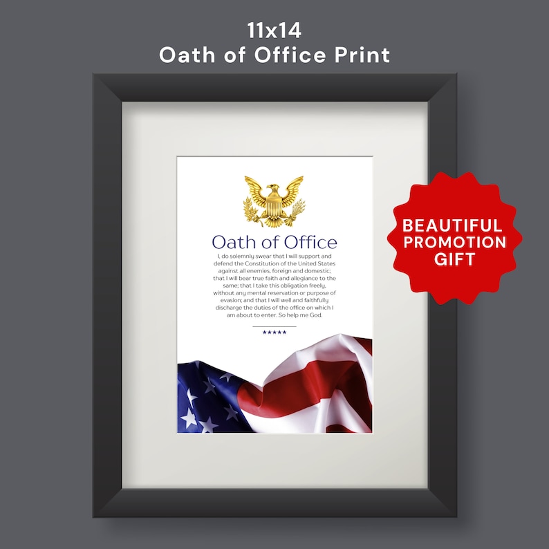 Oath of Office 11x14 PRINT Commissioned Officer Oath for US Army, Navy ...