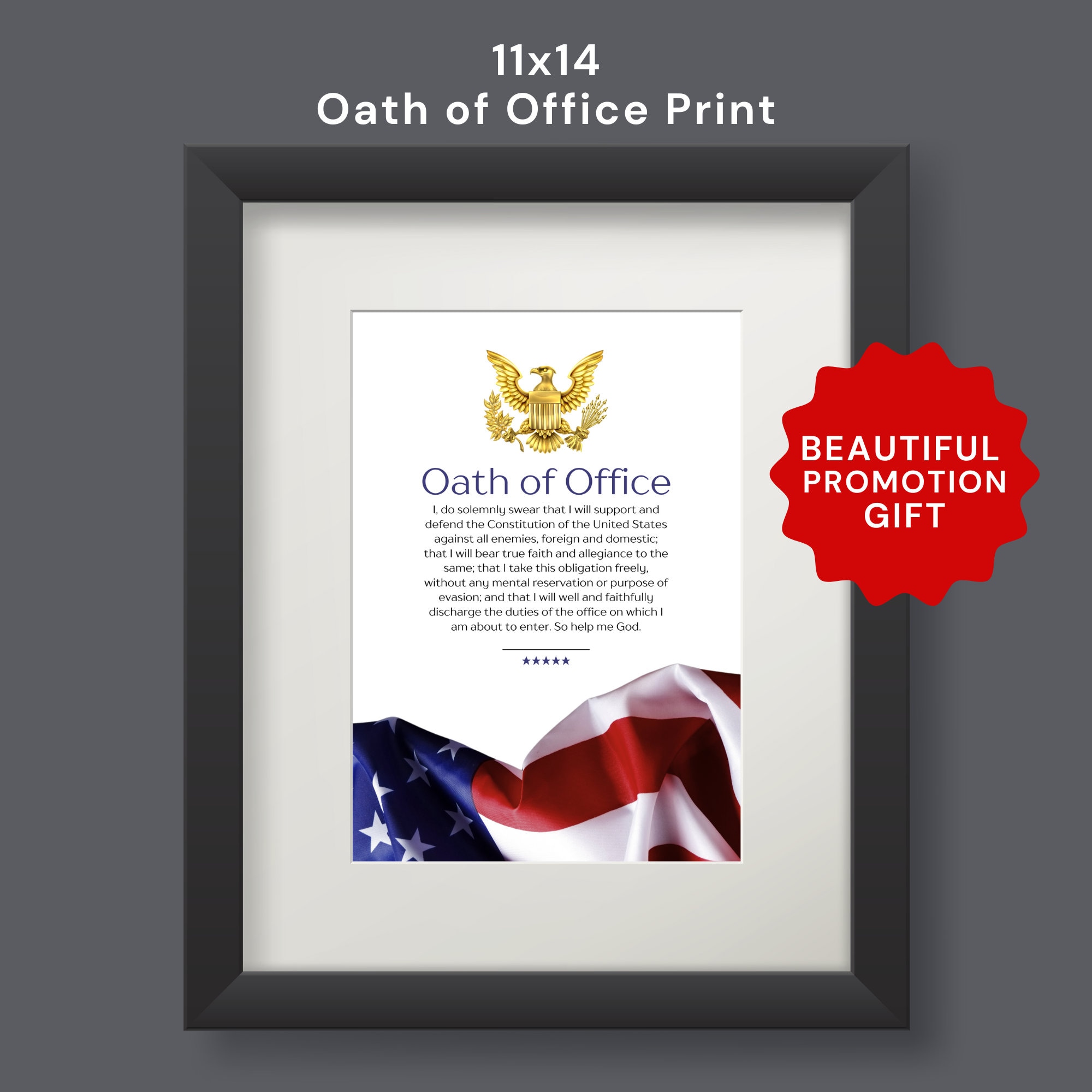 Oath of Office 11x14 PRINT Commissioned Officer Oath for US Army, Navy ...