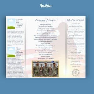 Gatefold Air Force Retirement Ceremony Program Digital Template Party ...