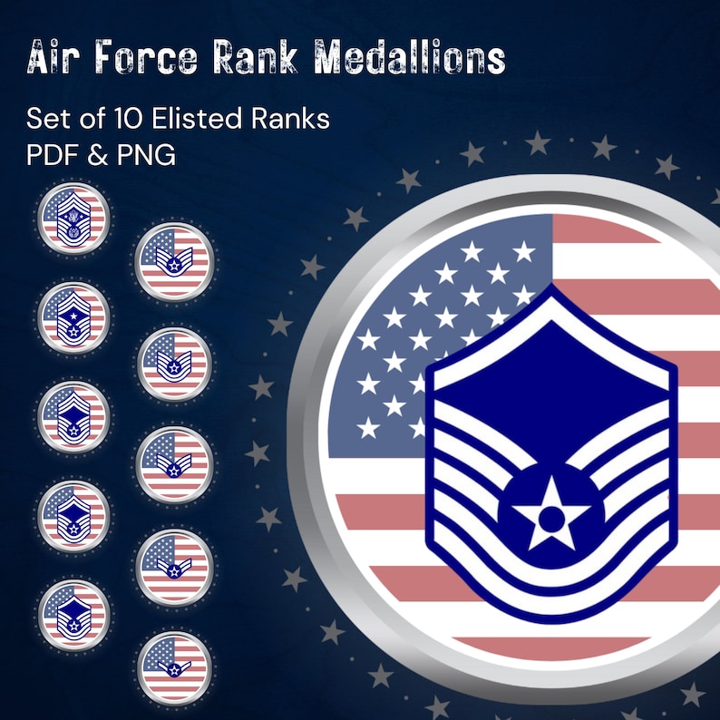 Air Force Enlisted Rank Medallions Digital Image Files - Etsy