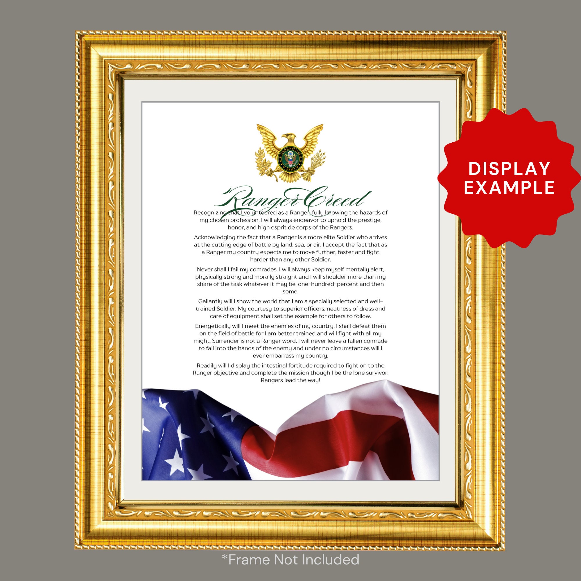 Army Ranger Creed Digital Image Print 4:5 Ratio 8x10, 16x20, 24x30 ...