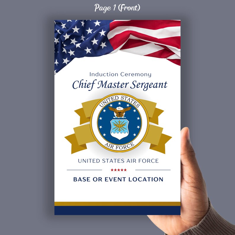 Air Force Cheif Induction Ceremony Program Template 8 Page Bi-fold ...