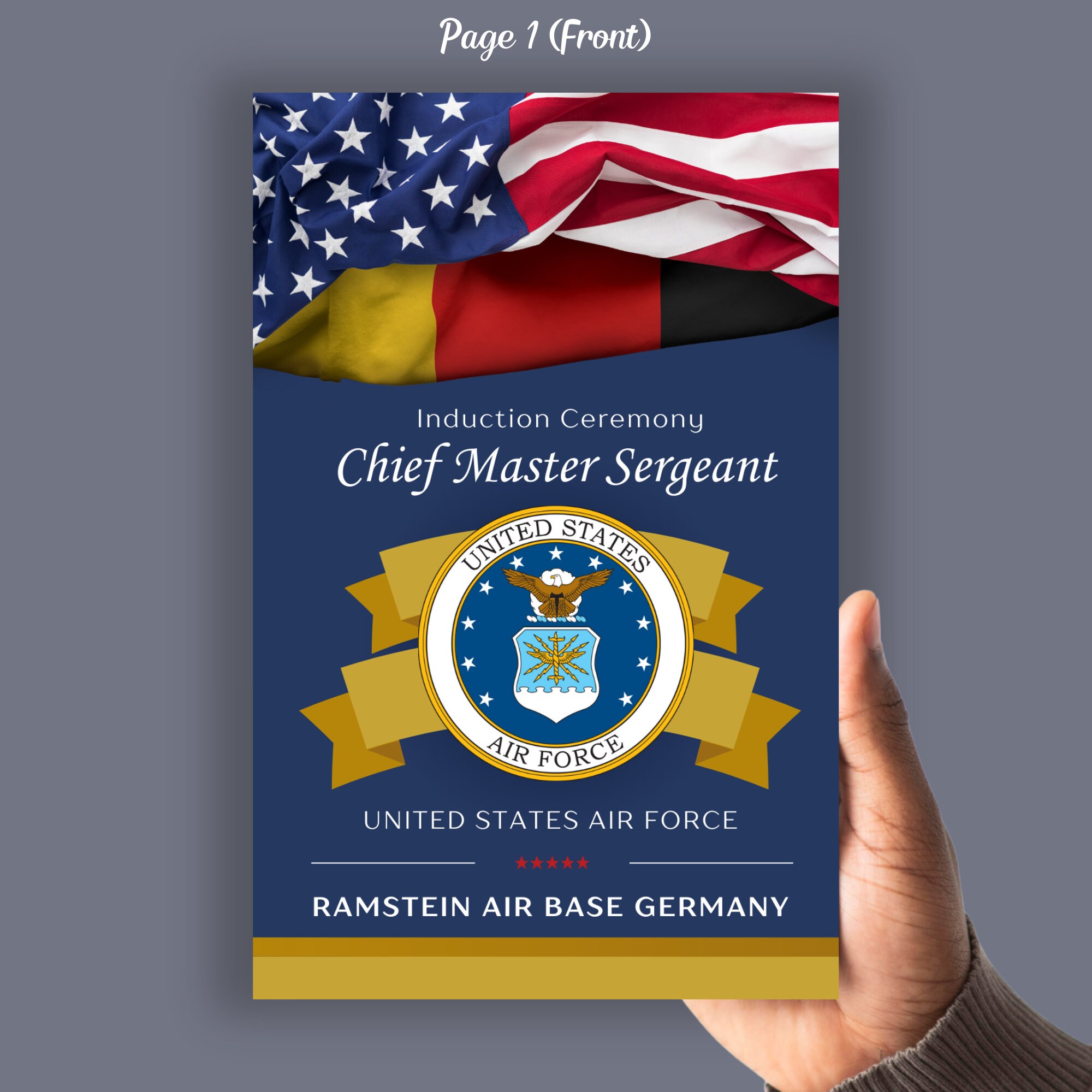 Air Force Cheif Induction Ceremony Program Template 8 Page Bi-fold ...