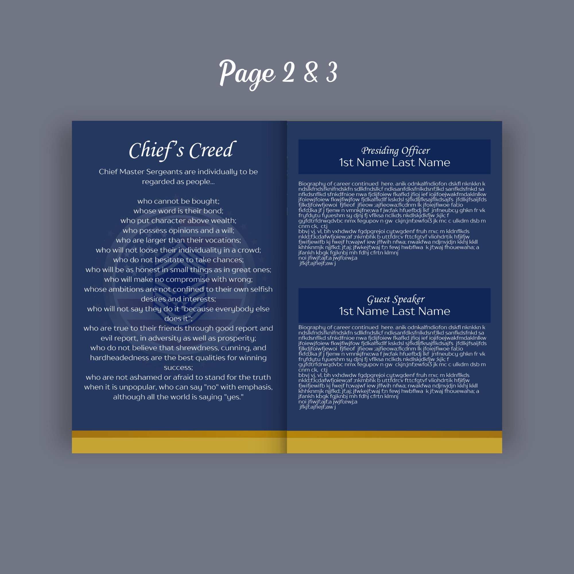 Air Force Cheif Induction Ceremony Program Template 8 Page Bi-fold ...
