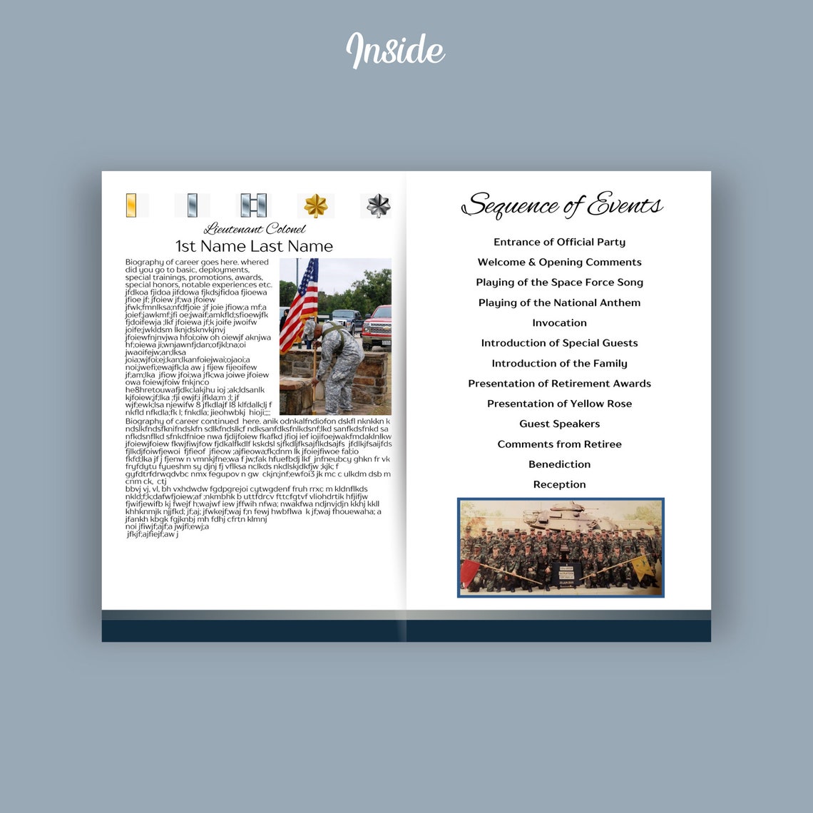 Lt Col Space Force Retirement Ceremony Program Canva Template ...