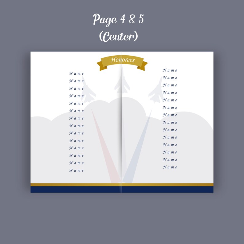Air Force Cheif Induction Ceremony Program Template 8 Page Bi-fold ...