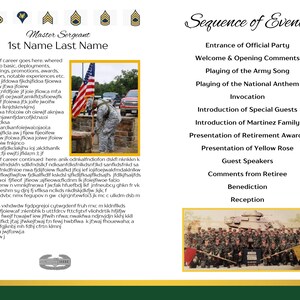 Army Master Sergeant Retirement Ceremony Program Template Bi-fold 8 ...