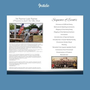 Air Force Promotion Ceremony Program Canva Template Bi-fold 8.5x11 ...