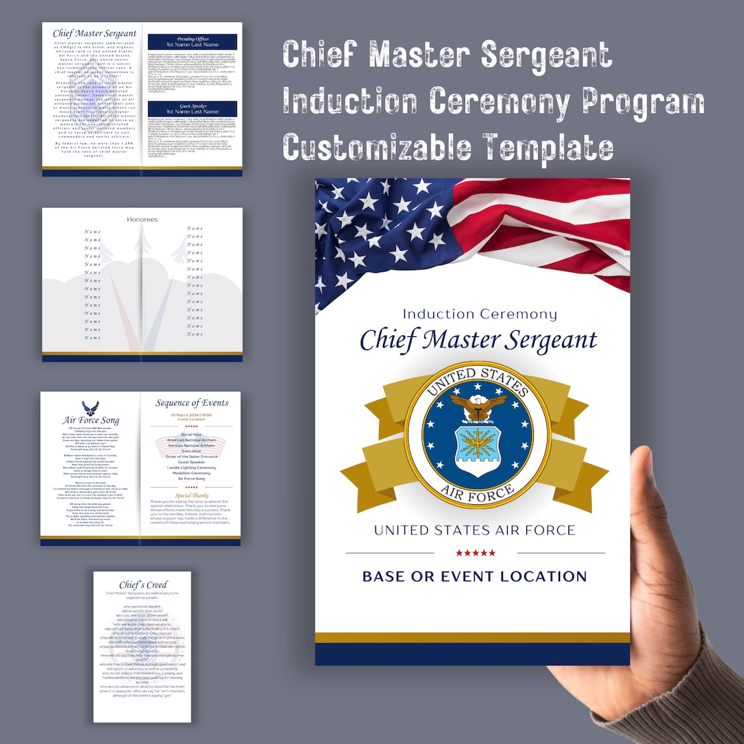 Air Force Cheif Induction Ceremony Program Template 8 Page Bi-fold ...