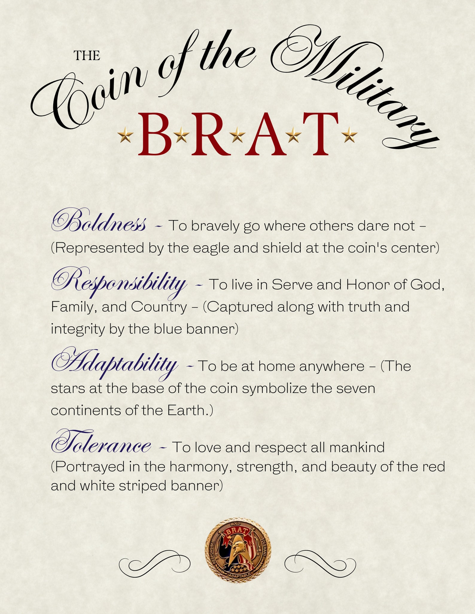 Military BRAT Certificate Digital Download 8 1/2 X 11 Inch Army Brat ...