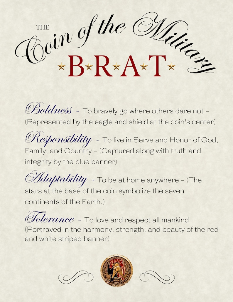 Military BRAT Certificate Digital Download 8 1/2 X 11 Inch Army Brat ...